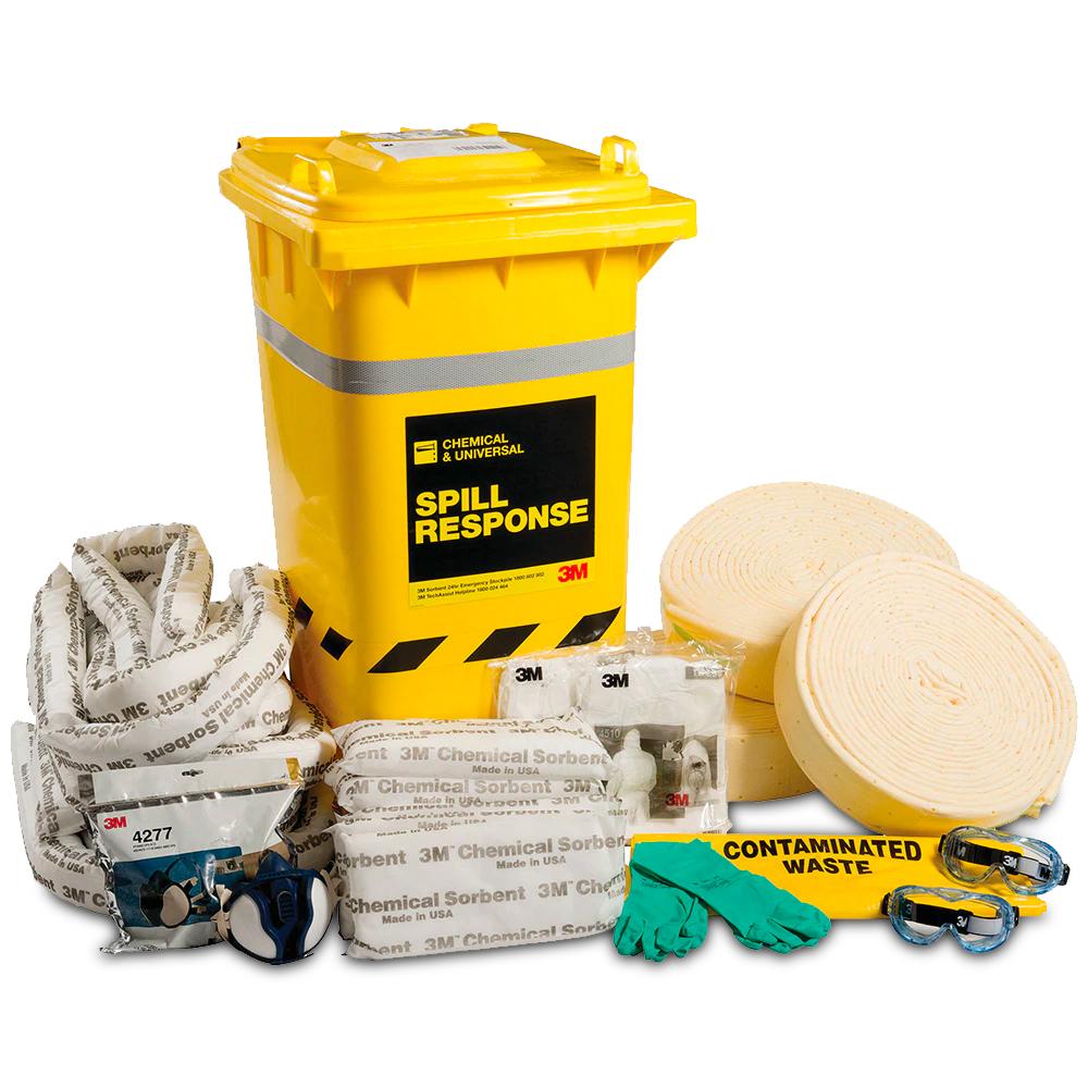 3M CSRK-180 (AT010575218) 180L Chemical Sorbent Spill Kit Wheelie Bin