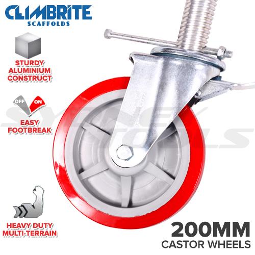 Climbrite CLICW2MM 200mm Aluminium Castor