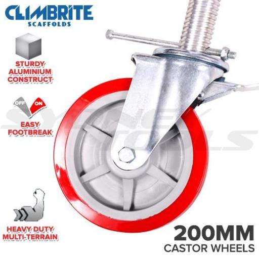 Climbrite CLICW2MM 200mm Aluminium Castor