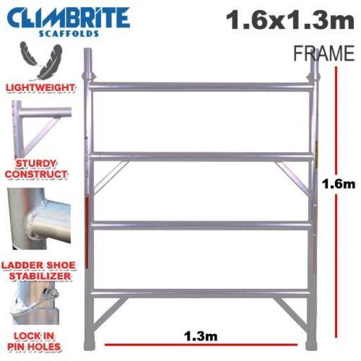 Climbrite CLI55D 2.5 x 1.3 x 5.5m Double Width Aluminium Mobile Scaffold