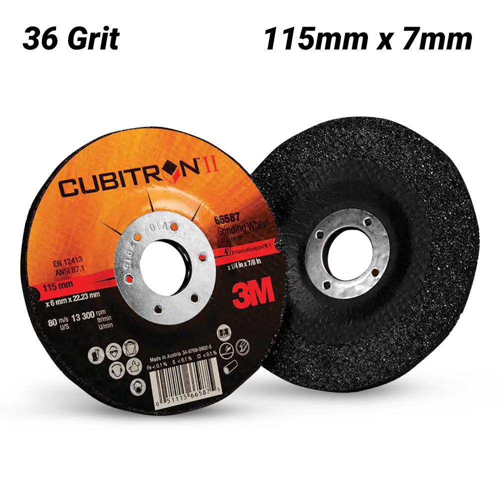 3M XC991188001 115mm x 7mm Cubitron II 36 Grit Depressed Centre Grinding Wheel