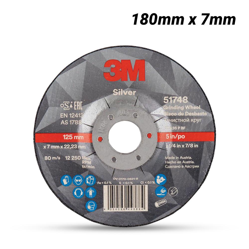 3M UU009017334 180mmm x 7mm Silver Rigid Grinding Wheel
