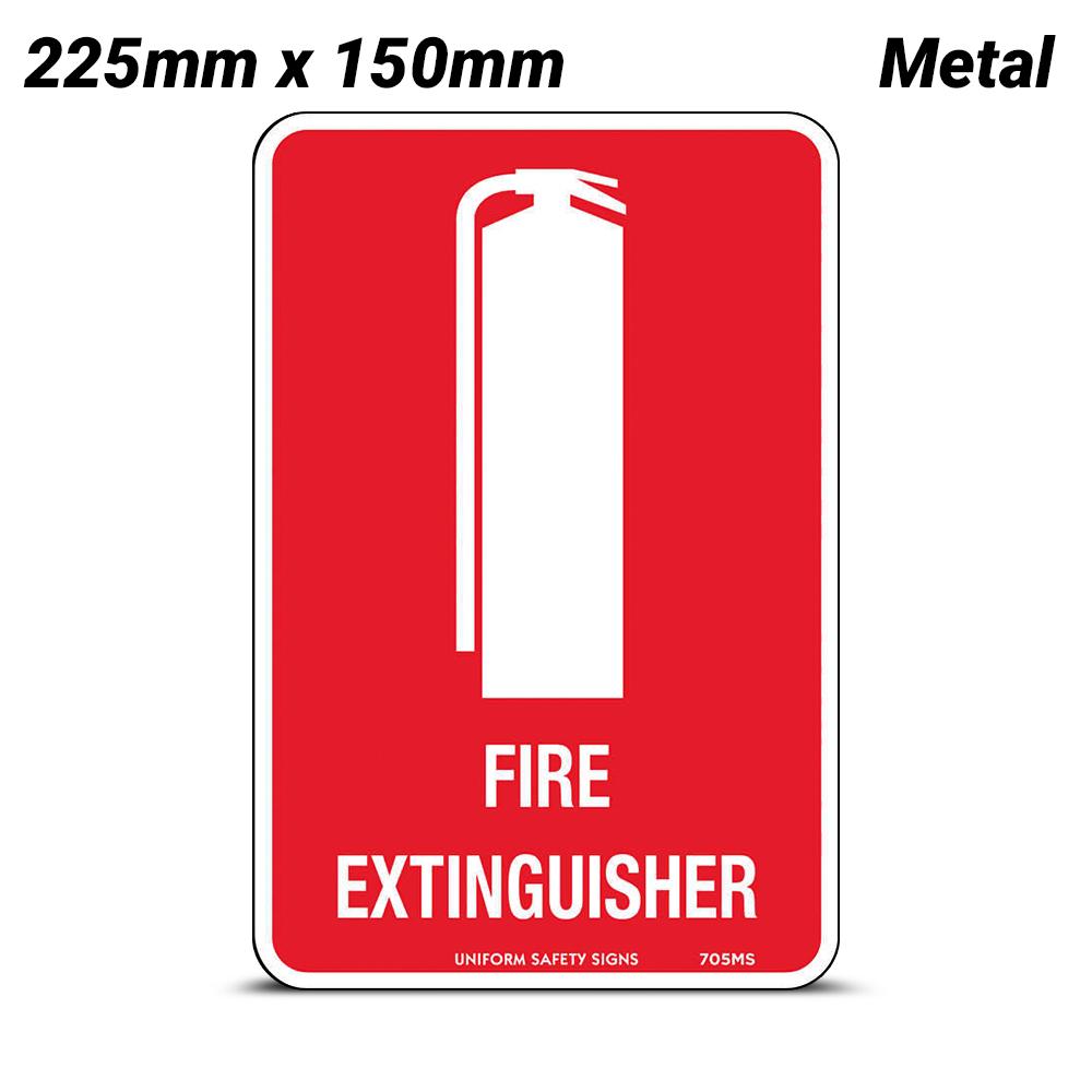 Uniform Safety Signs 705MSM 225mm x 150mm Metal Fire Extinguisher Sign