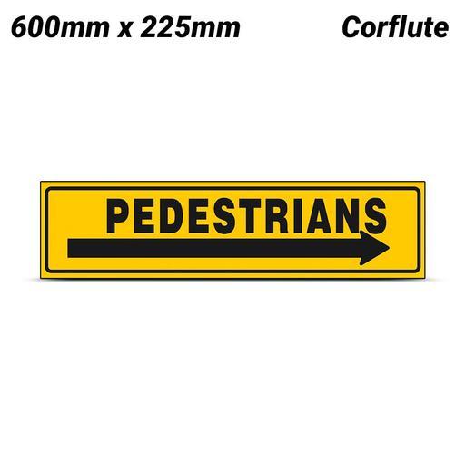 Uniform Safety Signs 867DLC 600mm x 225mm Corflute Pedestrians (Arrow ...