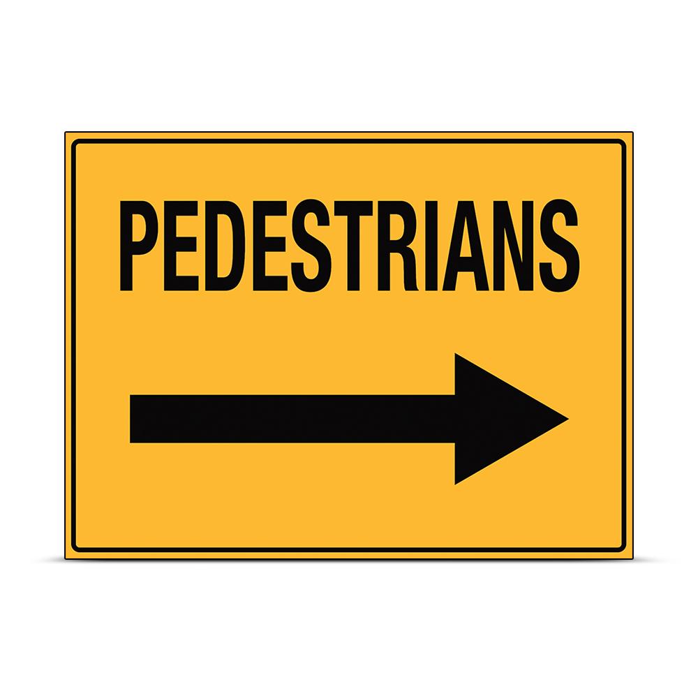 Uniform Safety Signs 867LC 600mm x 450mm Corflute Pedestrians (Arrow ...