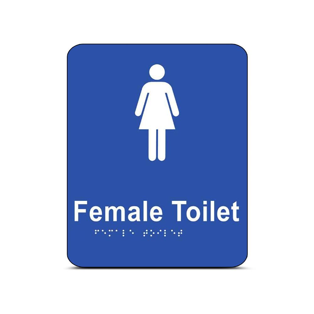 Uniform Safety Signs BTS002 180mm x 180mm PVC Braille Female Toilet Sign