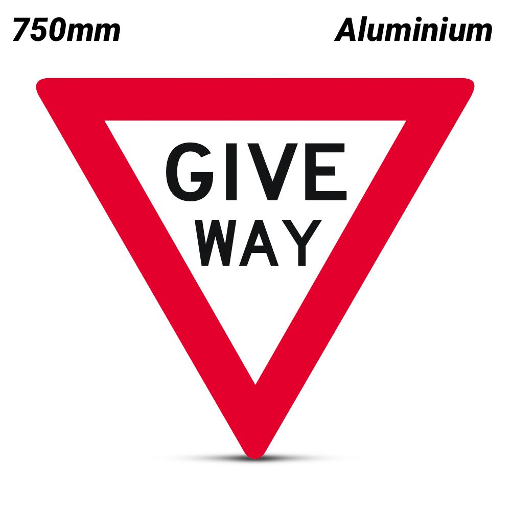 Uniform Safety Signs R1-2A 750mm Aluminium Class 1 Triangle Give Way Sign