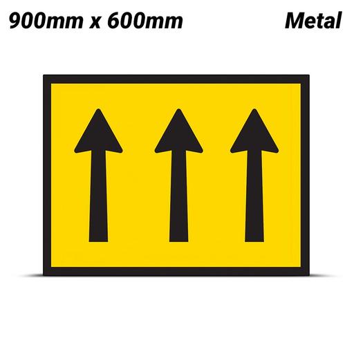Uniform Safety Signs SG528 900mm x 600mm Metal Class 1 Three Lane ...