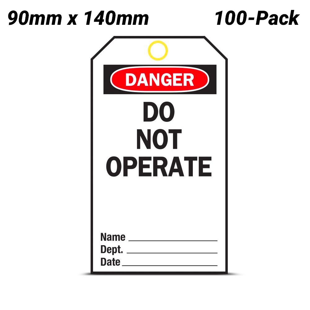 Uniform Safety Signs UDT101 100-Pack 90mm x 140mm Cardboard Danger Do ...