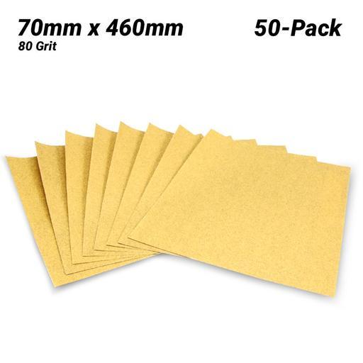3M GC800746205 (255P) 50 Pack 70mm x 460mm Hookit 255P 80 Grit Sanding ...