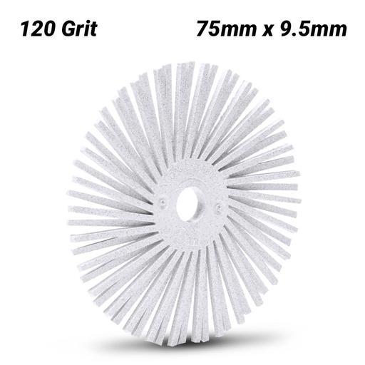 3M 61500139417 75mm x 9.5mm Scotch-Brite 120 Grit Angled Radial Bristle ...