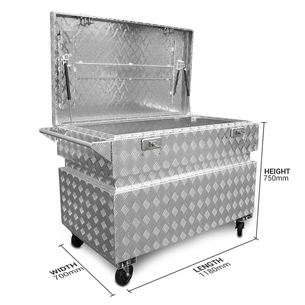 Daytona SITEBOX 3mm 1180 x 700 x 750mm Aluminium Site Box on Wheels