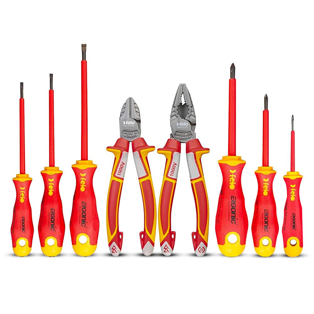 Felo 41398517 8pce 1000V VDE Ergonic Professional Screwdriver & Plier Set