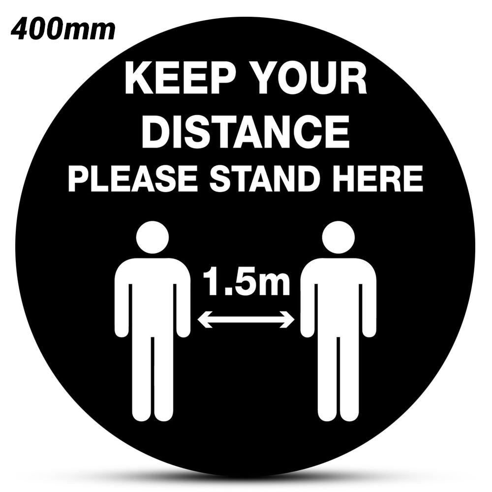 Uniform Safety Signs 5910FG 400mm Keep Your Distance 1.5m Anti-Slip ...