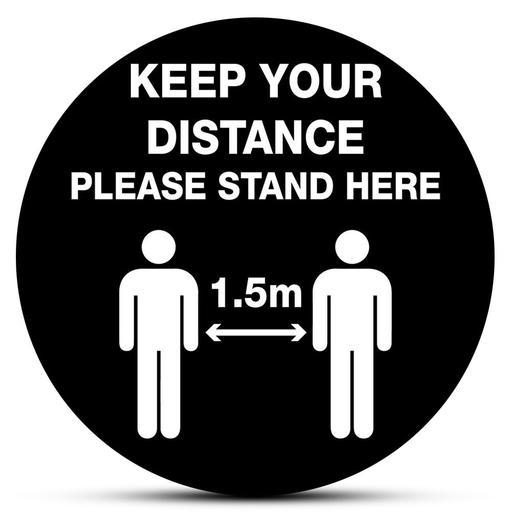 Uniform Safety Signs 5910FG 400mm Keep Your Distance 1.5m Anti-Slip ...