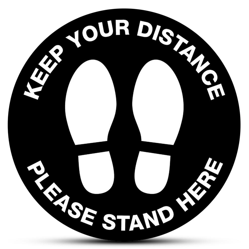 Uniform Safety Signs 5911FG 400mm Keep Your Distance Please Stand Here ...