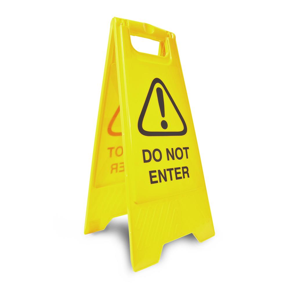 CleanLink 12161 32x31x65cm Yellow Safety Sign Do Not Enter