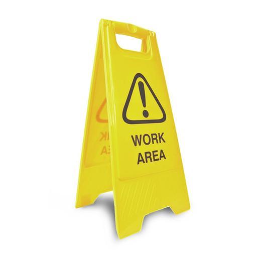 CleanLink 12162 32x31x65cm Yellow Safety Sign Work Area