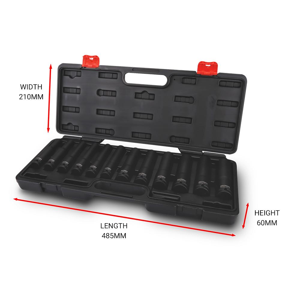 Daytona D12ELIS 12pce 1/2" Drive Metric (120mm Extra Long) Deep Impact ...