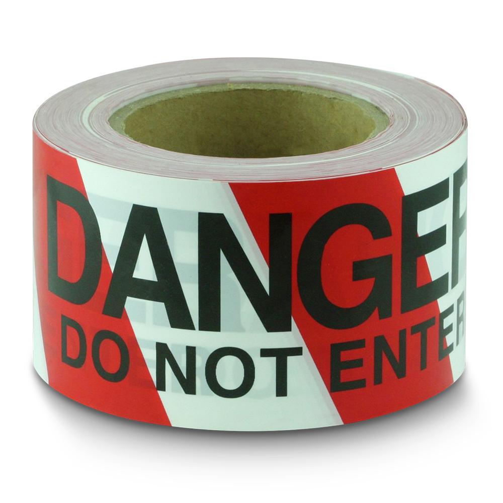 Maxisafe BRD714 100m x 75mm DANGER DO NOT ENTER Black on Red/White tape