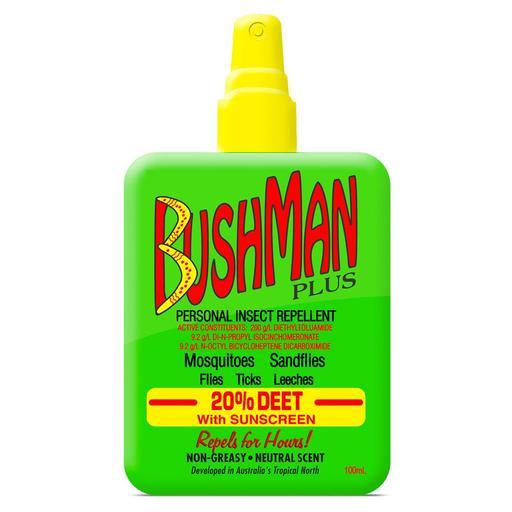 Bushman BP0100P 100ml 20% Deet with Sunscreen & Insect Repellent Spray