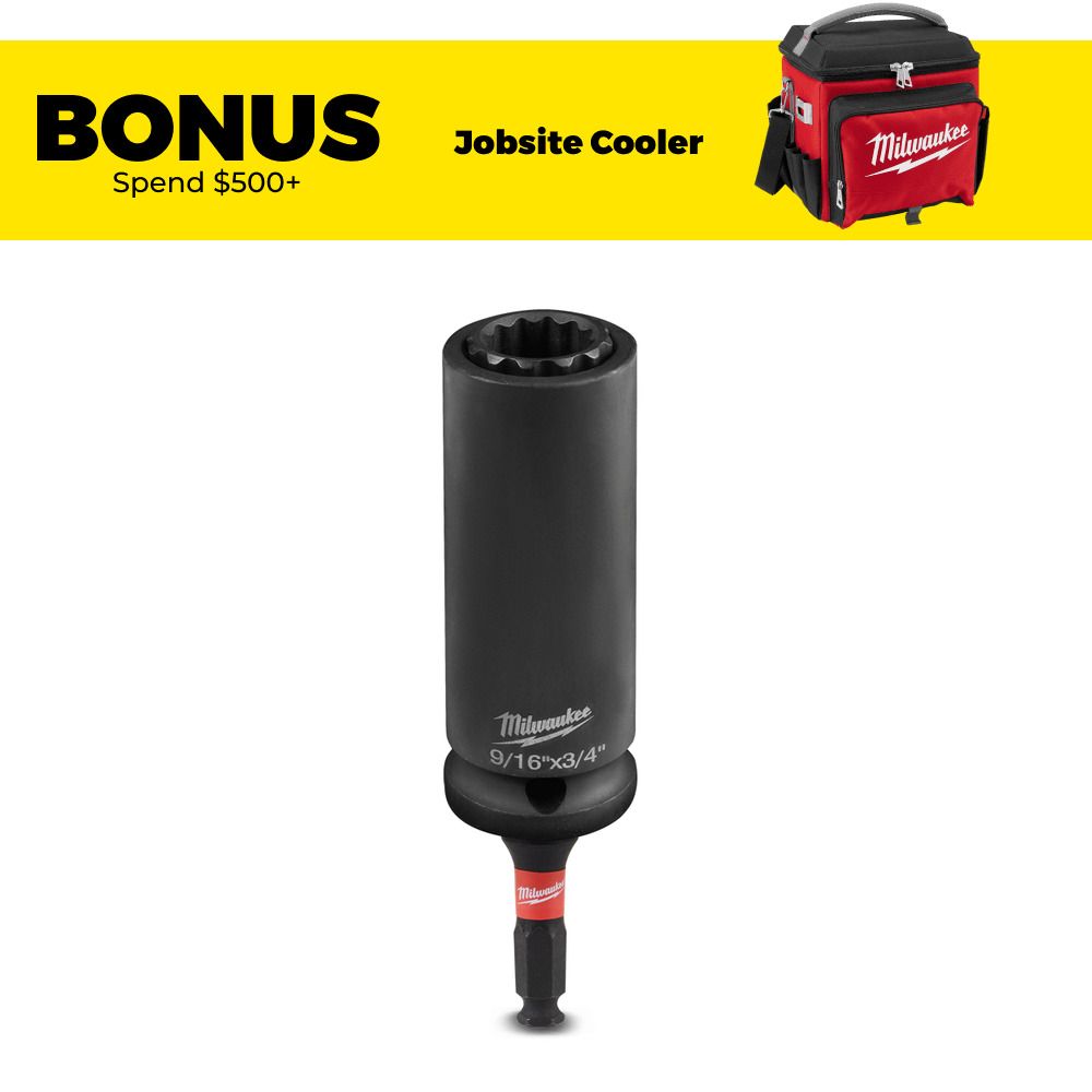 Milwaukee 49665121 SHOCKWAVE™ Lineman’s 2-in-1 9/16” & 3/4” 12 Point Socket