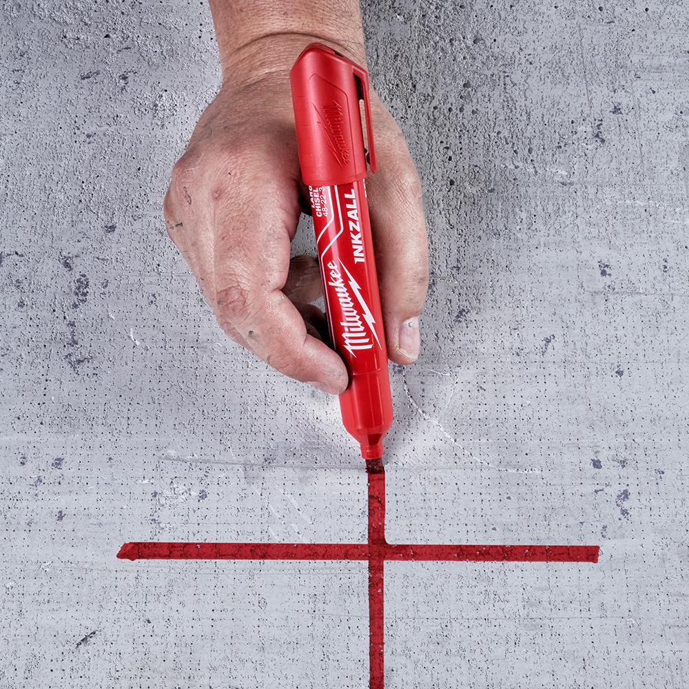 Milwaukee 48223256 INKZALL Red Large Chisel Tip Marker
