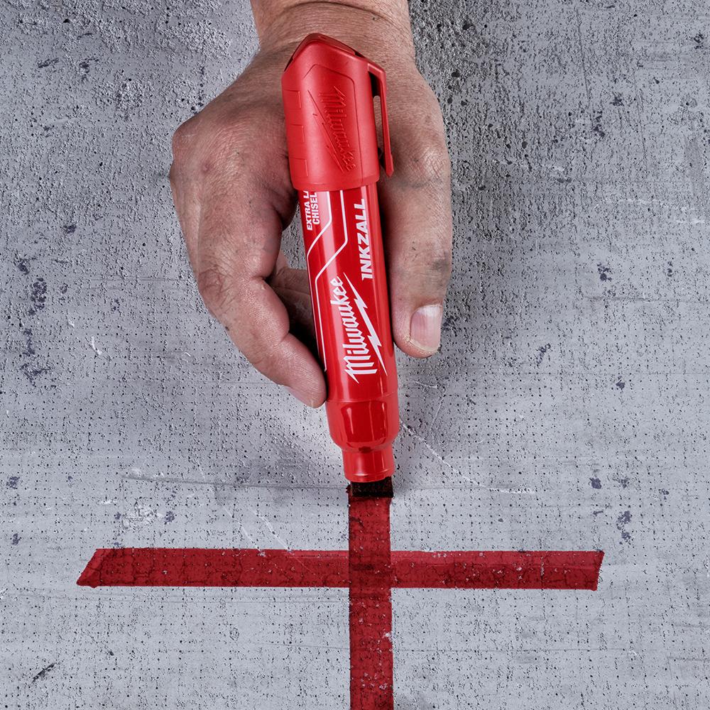 Milwaukee 48223266 INKZALL Red Extra Large Chisel Tip Marker