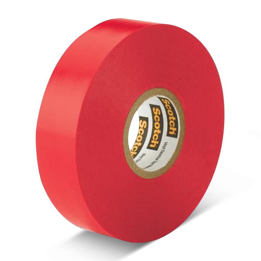 3M 80610833909 19mm x 20mm Scotch 35 Red Premium Vinyl Electrical Tape