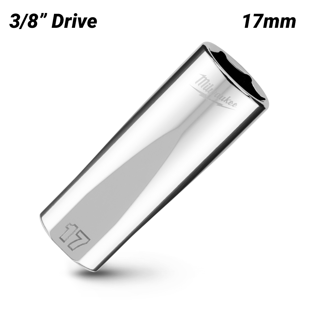 Milwaukee 45340117 3/8’’ Drive 17mm Metric 6-Point Deep Socket