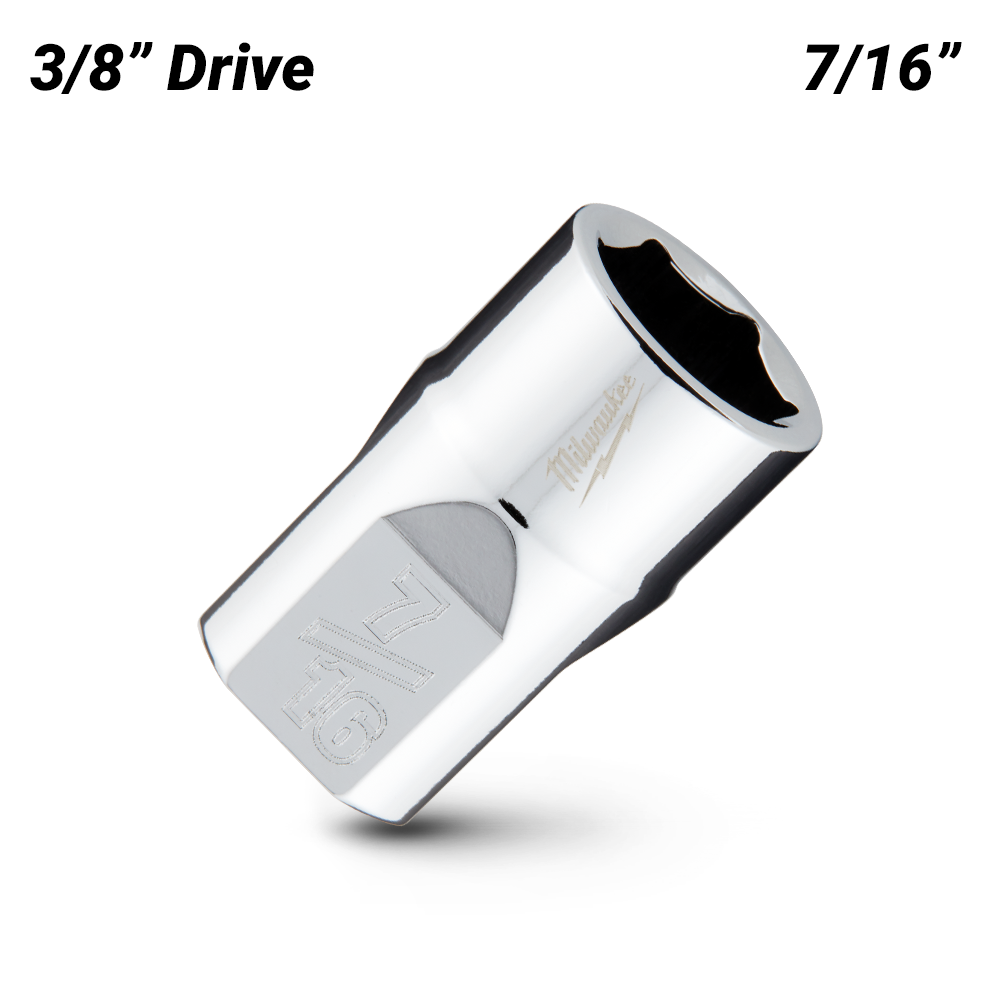 Milwaukee 45349063 3/8’’ Drive 7/16’’ SAE 6-Point Standard Socket