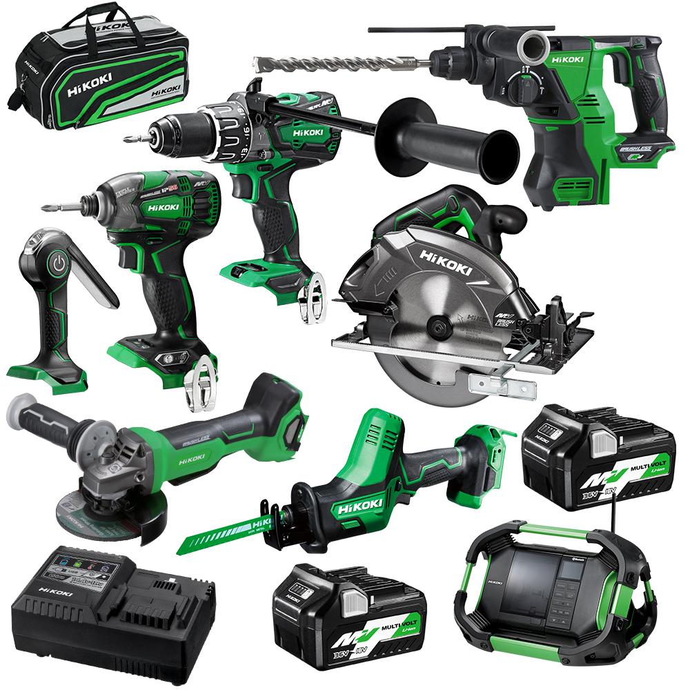 HiKOKI KC36D8B(HRZ) 18V/36V 2.5Ah/5.0Ah Li-Ion Cordless Multivolt 8pce ...