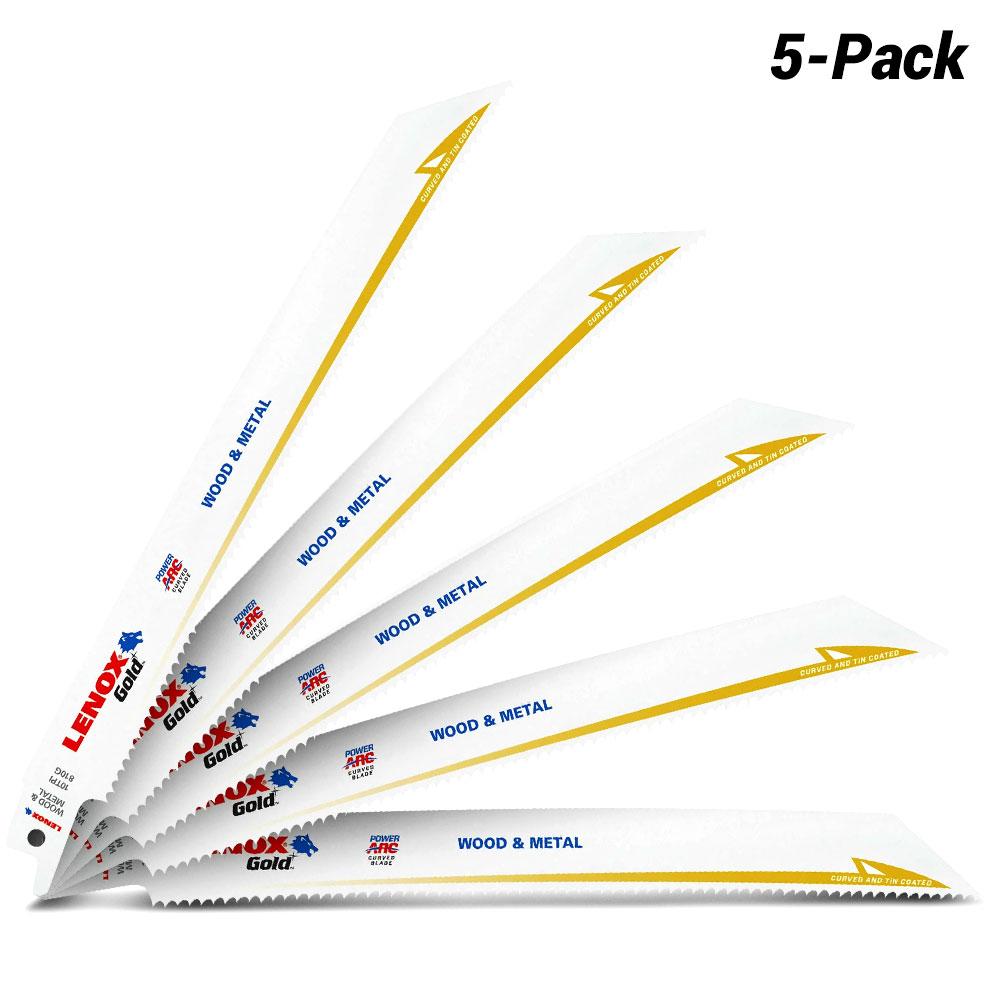 Lenox 21065810GR 5pk 290 x 50 x 25mm 8" 10TPI Gold Power Arc ...