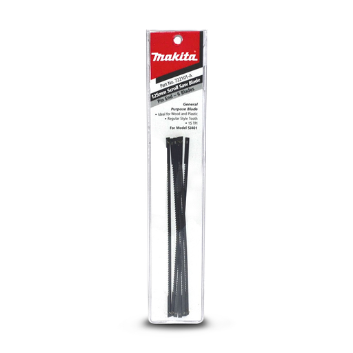 Makita 722101-A 6-Pack 125mm x 15 TPI Scroll Saw Blade Pin End