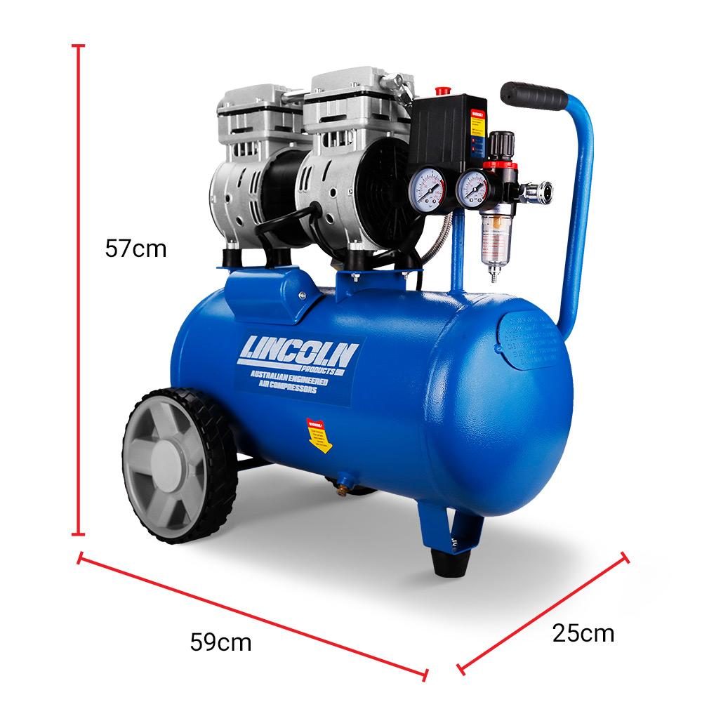 Lincoln LCS24 24L Oil-Free 1HP Silent Air Compressor