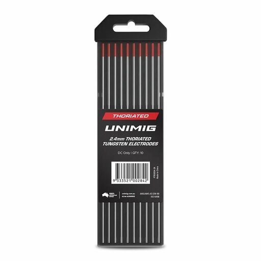 UNIMIG PTR0004-24 10-Pack 2.4mm x 175mm Thoriated TIG Tungsten Electrodes
