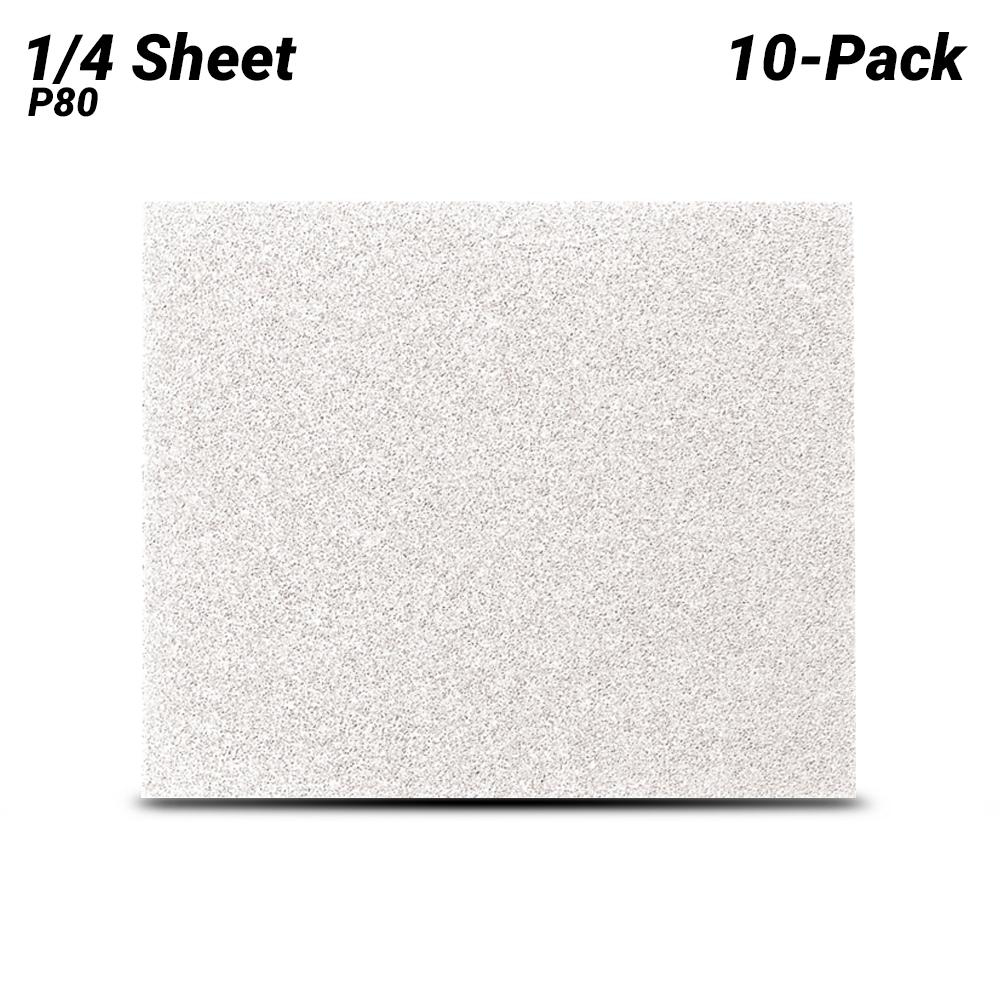 Makita P-36538 10-Pack 1/4 Sheet 80 Grit Unpunched White Abrasive Sand ...