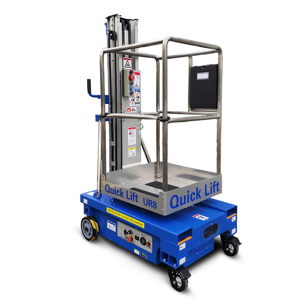 Quick Lift UR8 4.7m 12V Low Level Access Push Around Sliding Rail ...