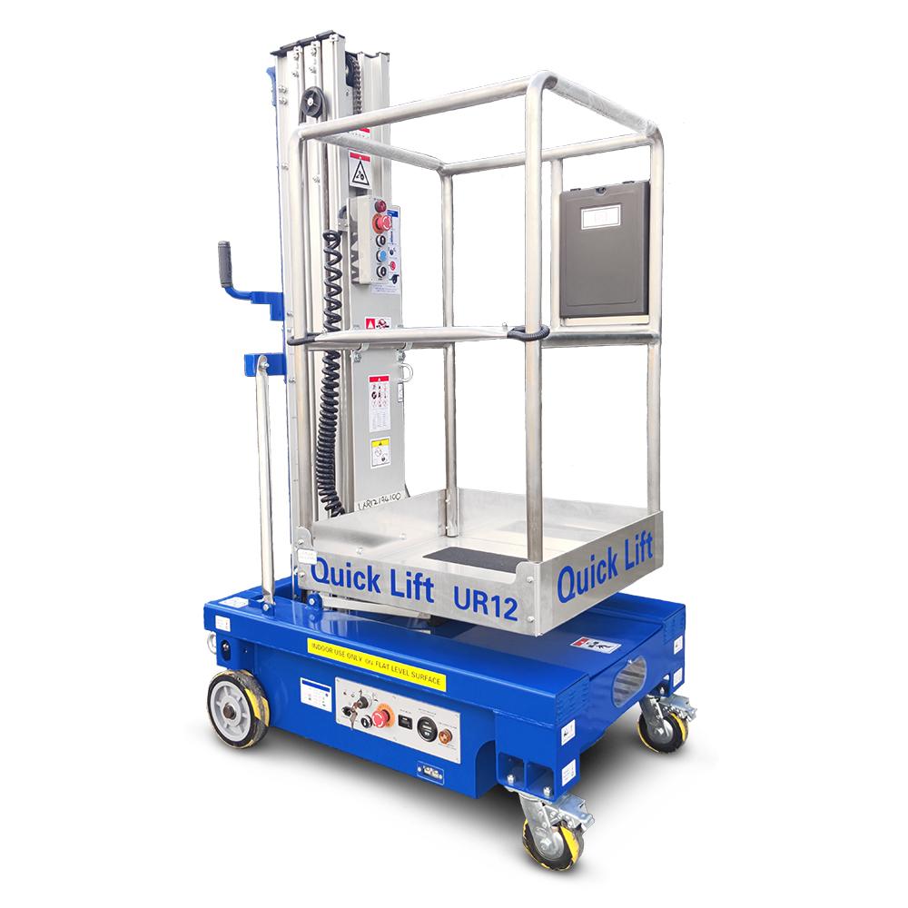 Quick Lift UR12 5.9m 12V Low Level Access Push Around Sliding Rail ...