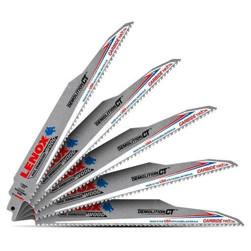 Lenox 1832144 5-Pack 229 x 22 x 1.3mm (9") 6TPI Carbide Tip Demolition ...