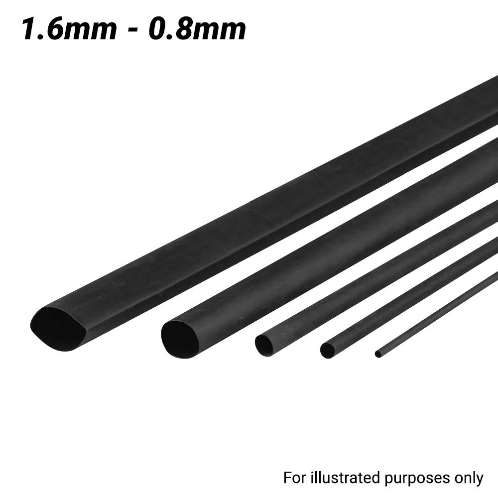 Cabac XLP1.5BK/4FT 1.6-0.8mm 1.2m Flexible Heat Shrink Tubing - Black