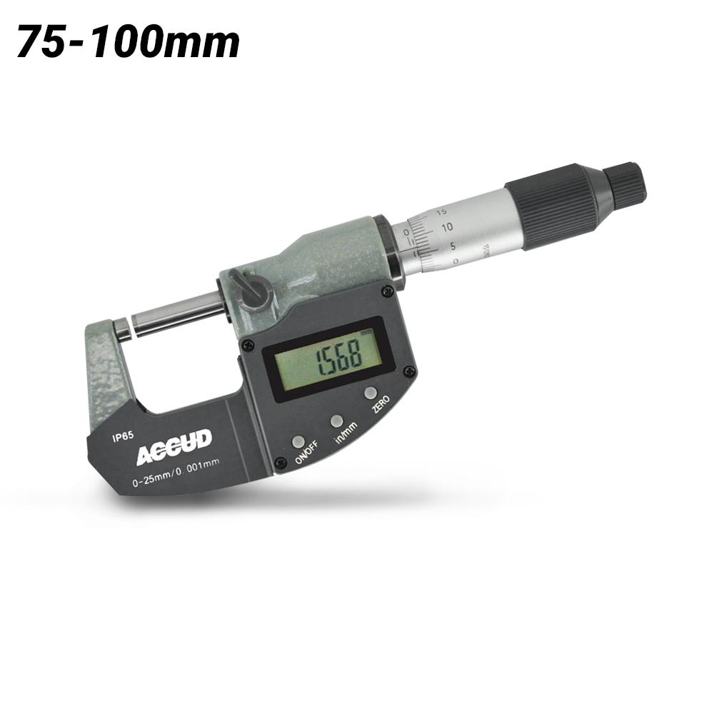 Accud AC-313-004-02 75-100mm (3-4") IP65 Coolant Proof Digital Outside Micrometer