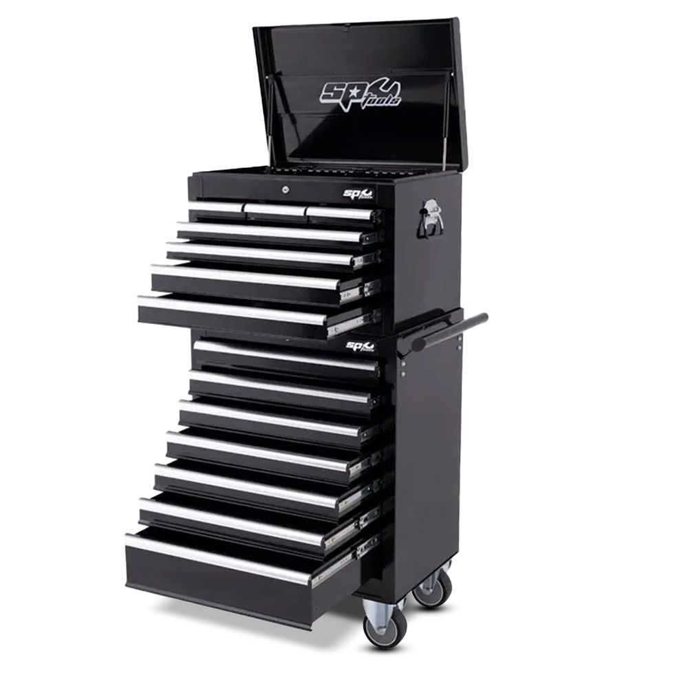 SP Tools SP50125 293pce Metric/SAE 14 Drawer Custom Series Black Roller ...