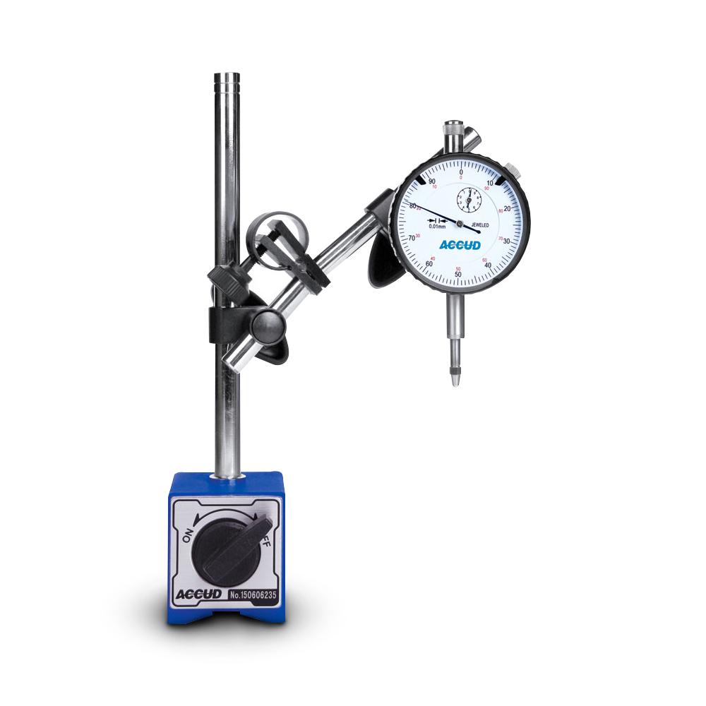 Accud AC-280-001-02 1" Fine Adjustment Dial Indicator & Magnetic Base