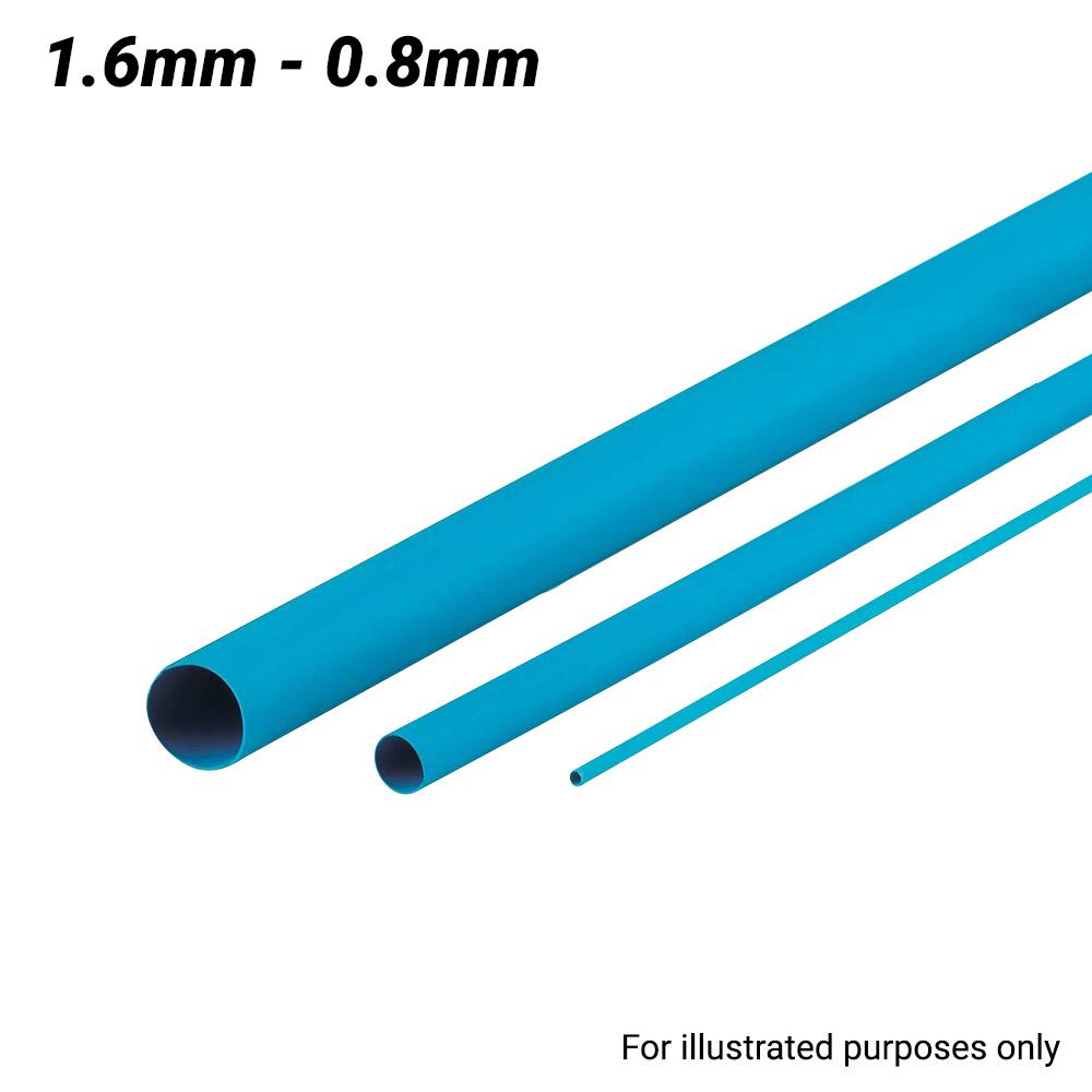 Cabac XLP1.5BL/4FT 1.6-0.8mm 1.2m Flexible Heat Shrink Tubing - Blue
