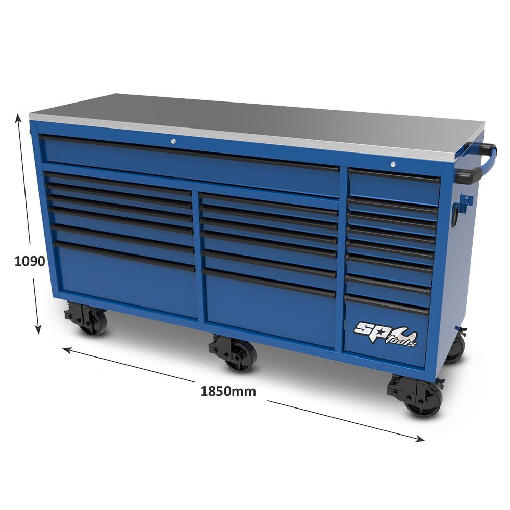 SP Tools SP44825BL 73" 21 Drawer USA Sumo Series Wide Roller Cabinet ...