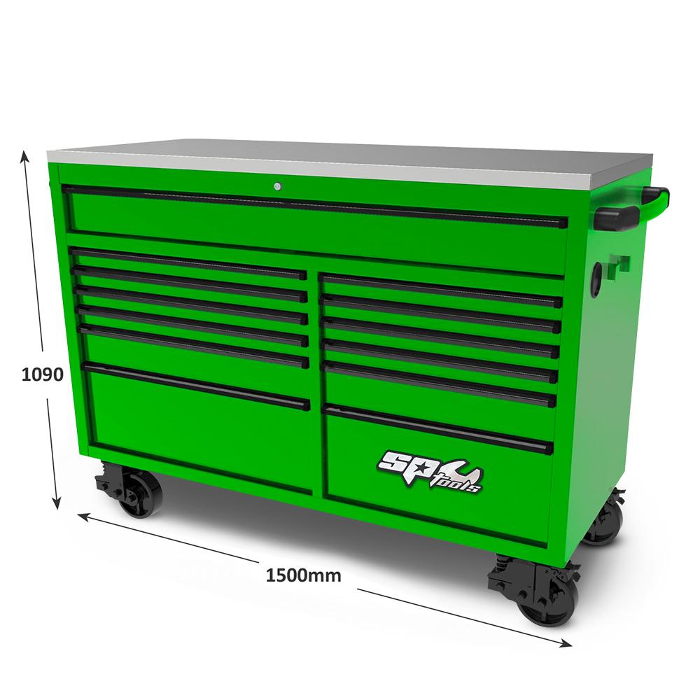 SP Tools SP44725G 59" 13 Drawer USA Sumo Series Wide Roller Cabinet ...