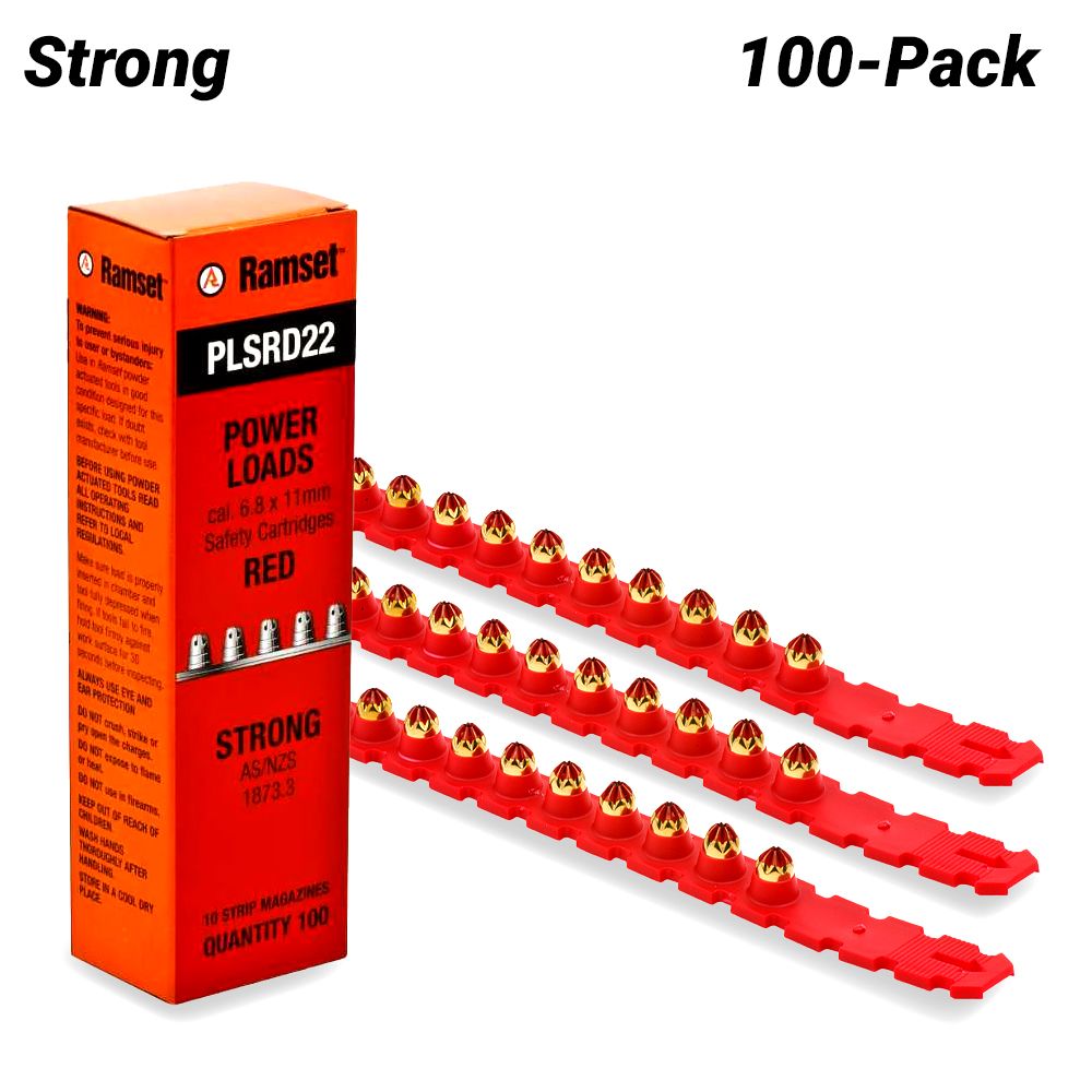 Ramset PLSRD22 100-Pack Power Load Strips - Strong (Red)