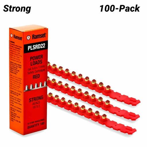Ramset PLSRD22 100-Pack Power Load Strips - Strong (Red)