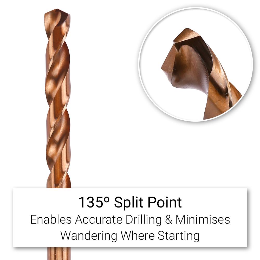 Xtorque X35410 10-Pack 4mm 135º M35 Cobalt Steel Drill Bit